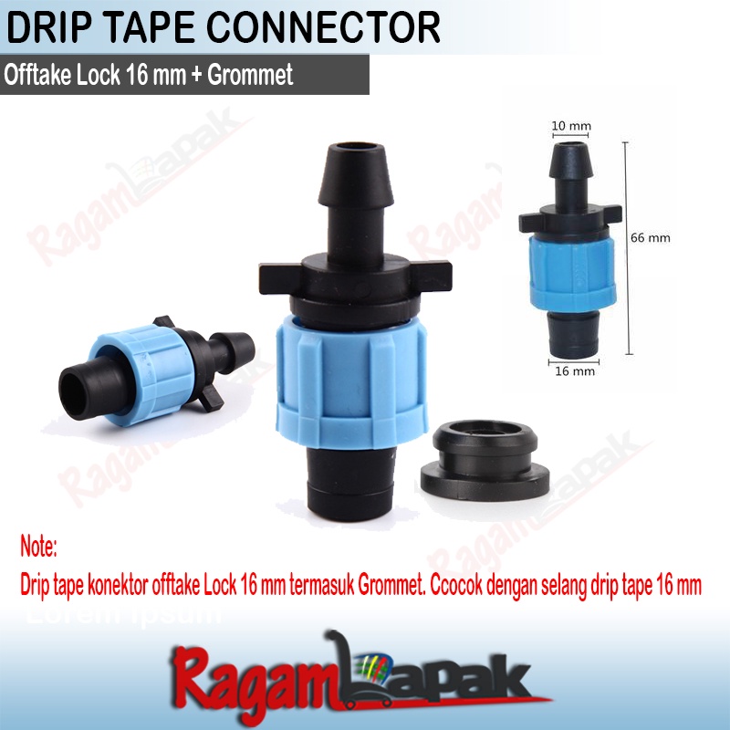 Jual Drip Tape Connector offtake lock 16mm + grommet | Shopee Indonesia