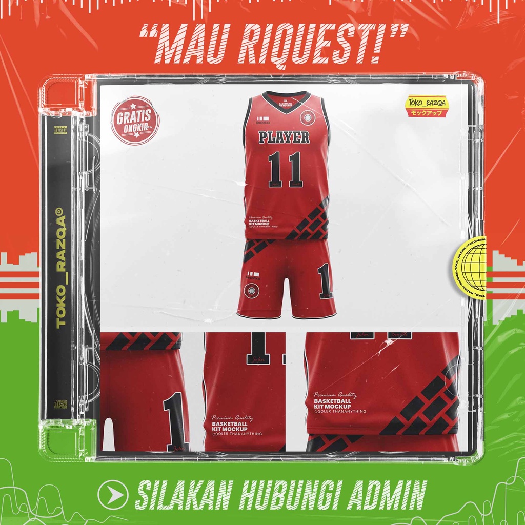 Jual Basketball Jersey Uniforms Set Mockup Template Mockup | Shopee ...