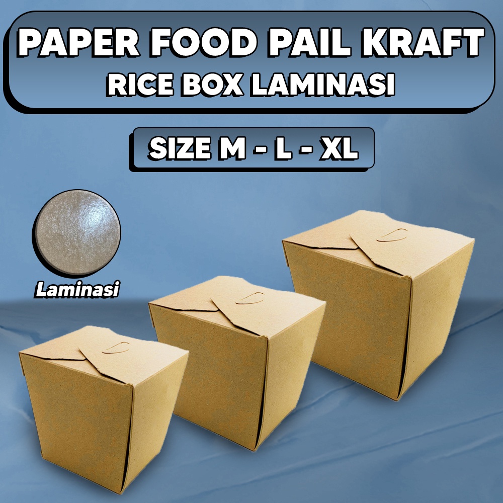 Jual FOOD PAIL PAPER LUNCH BOX KOTAK MAKAN DUS COKLAT KRAFT | Shopee ...