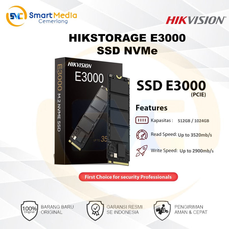 Jual HIKVISION HIKSTORAGE E3000 SSD 512GB 1TB|M.2 2280 NVMe PCIe ...