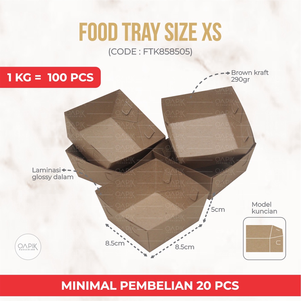 Jual FOOD TRAY XS, Kemasan Makanan, Packaging Makanan, Dus Makanan, Dus ...