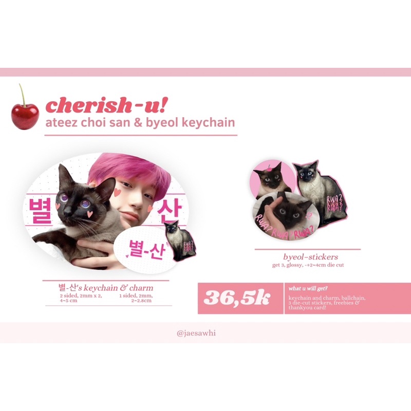 Jual cherish-u, ateez choi san & byeol keychain (BOOKED) | Shopee Indonesia