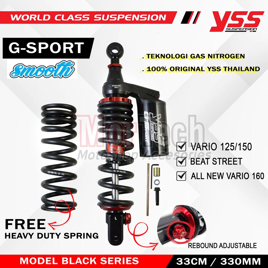 Jual Sok Shok Shockbreaker YSS G-Sport Black Series Smooth / K Series Tabung Atas Vario fi 125 ...