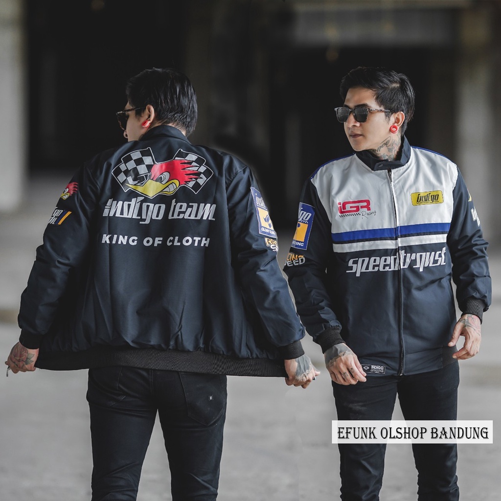 Jual JAKET NASCAR PRIA INDIGO HITAM / JAKET RACING / JAKET PARASUT PRIA ...