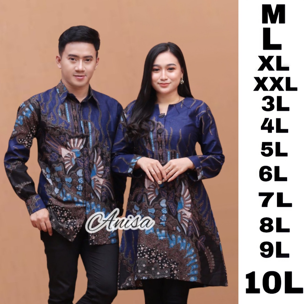 Jual COUPLE TUNIK DAN KEMEJA BATIK BIG SIZE JUMBO BLOUSE BATIK JUMBO 5L 6L 7L 8L 9L 10L SERAGAM ...