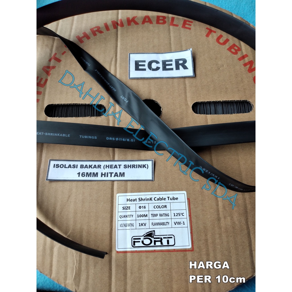 Jual ISOLASI BAKAR 16MM HITAM Eceran Harga per 10CM | Shopee Indonesia