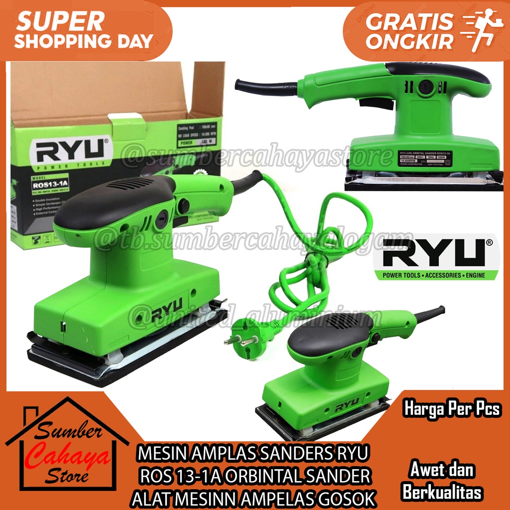 Jual MESIN AMPLAS SANDERS RYU TYPE ROS 13-1A ORBINTAL SANDER ALAT ...