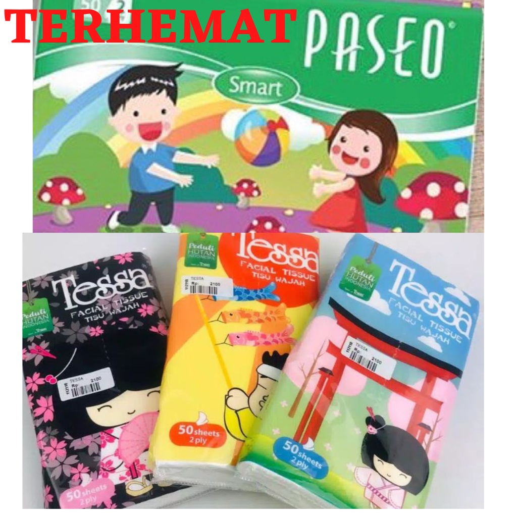 Jual Tisu Tessa 50 lembar 2 Ply Travel Pack paseo travel pack 50 sheet ...