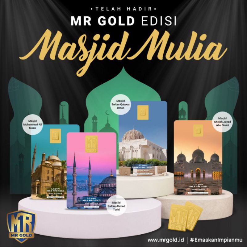 Jual EMAS MR GOLD EDISI MASJID MULIA 24 KARAT BERSERTIFIKAT+ NOTA ...