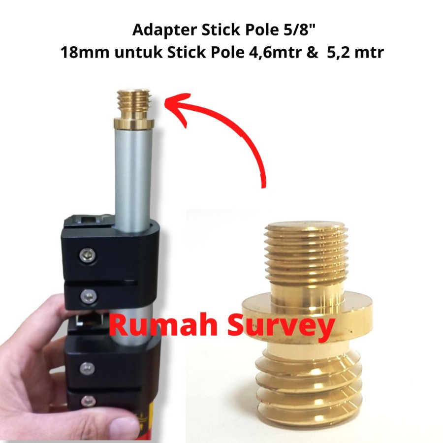 Jual Adapter Prisma Pole atau Stick Pole drat 5/8" Diameter 18mm Drat ...
