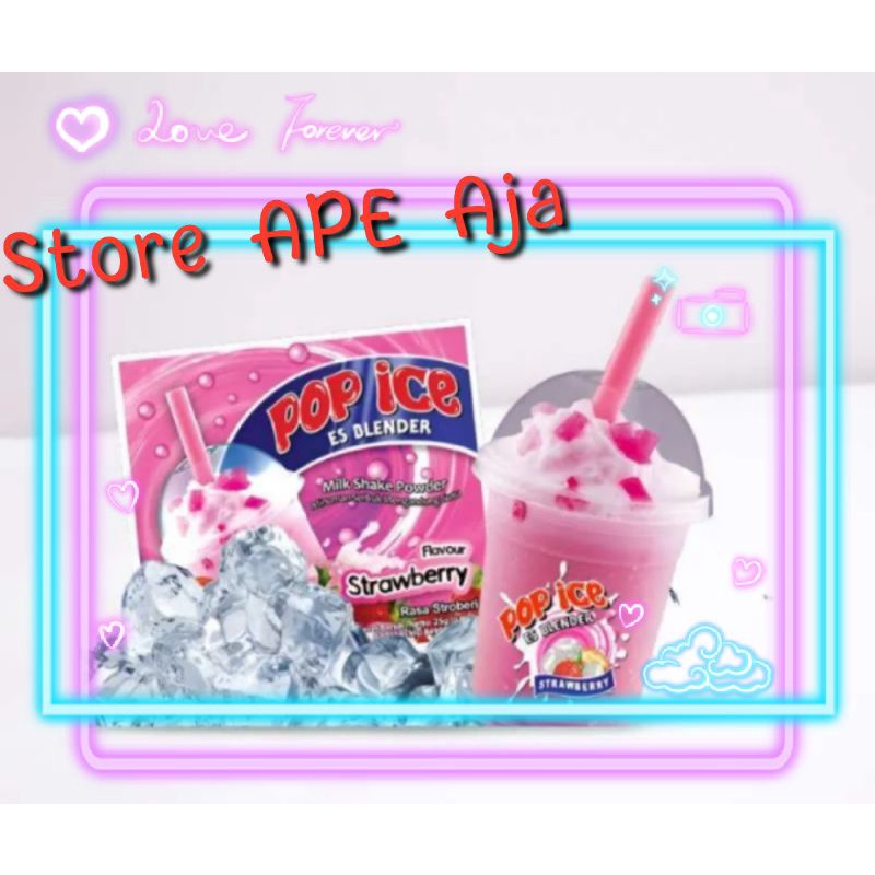 Jual POP ICE RASA STRAWBERRY [ 23gr X 10 Sachet ] | Shopee Indonesia