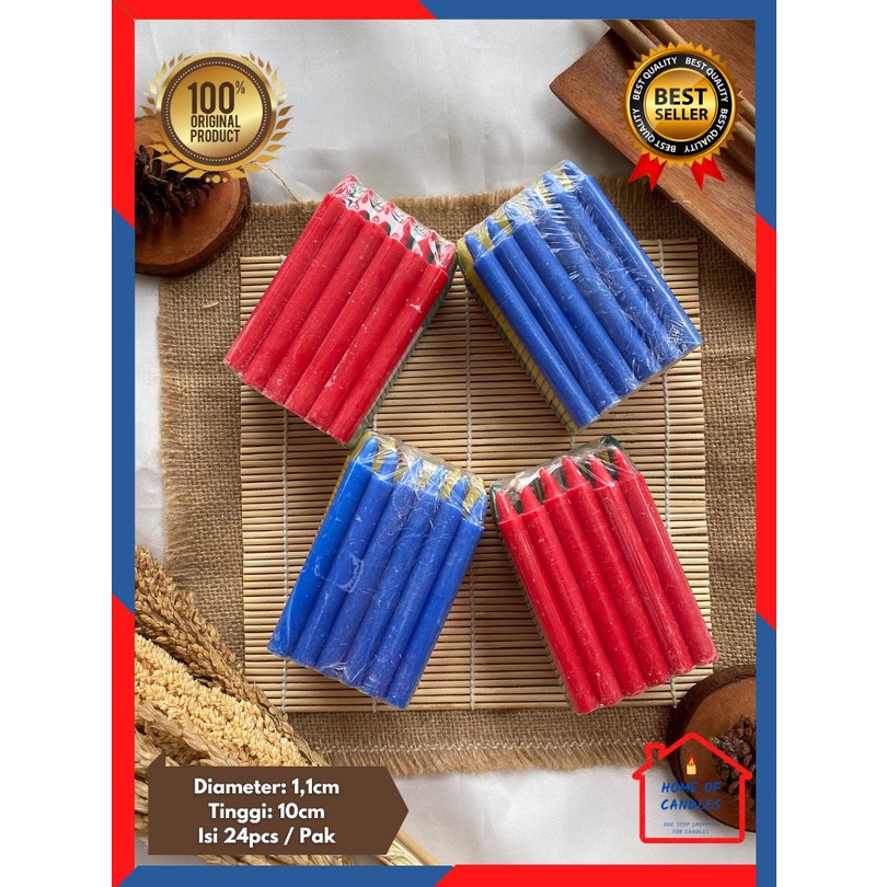 Jual Lilin Ulang Tahun Natal Warna Warni / Lilin 4 Warna Isi 24pcs / D ...