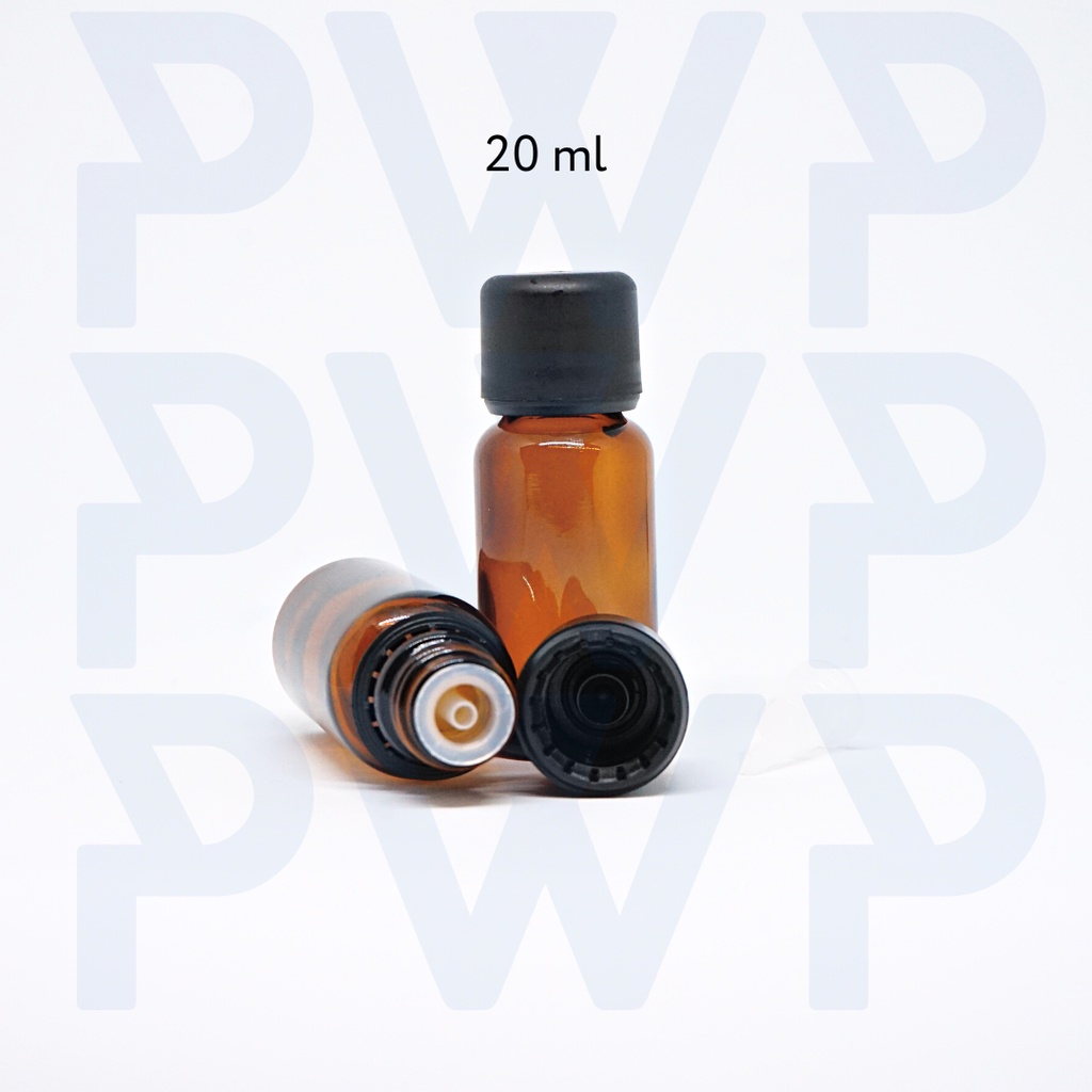 Jual Botol Kaca Amber 20ml / Botol Essential Oil 20ml - Smooth Cap ...