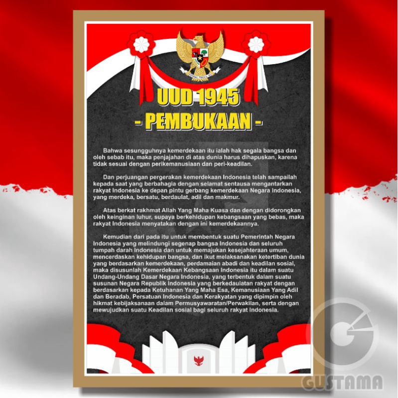 Jual Poster Teks Pembukaan UUD 1945 Wipe Clean A3+ | Shopee Indonesia