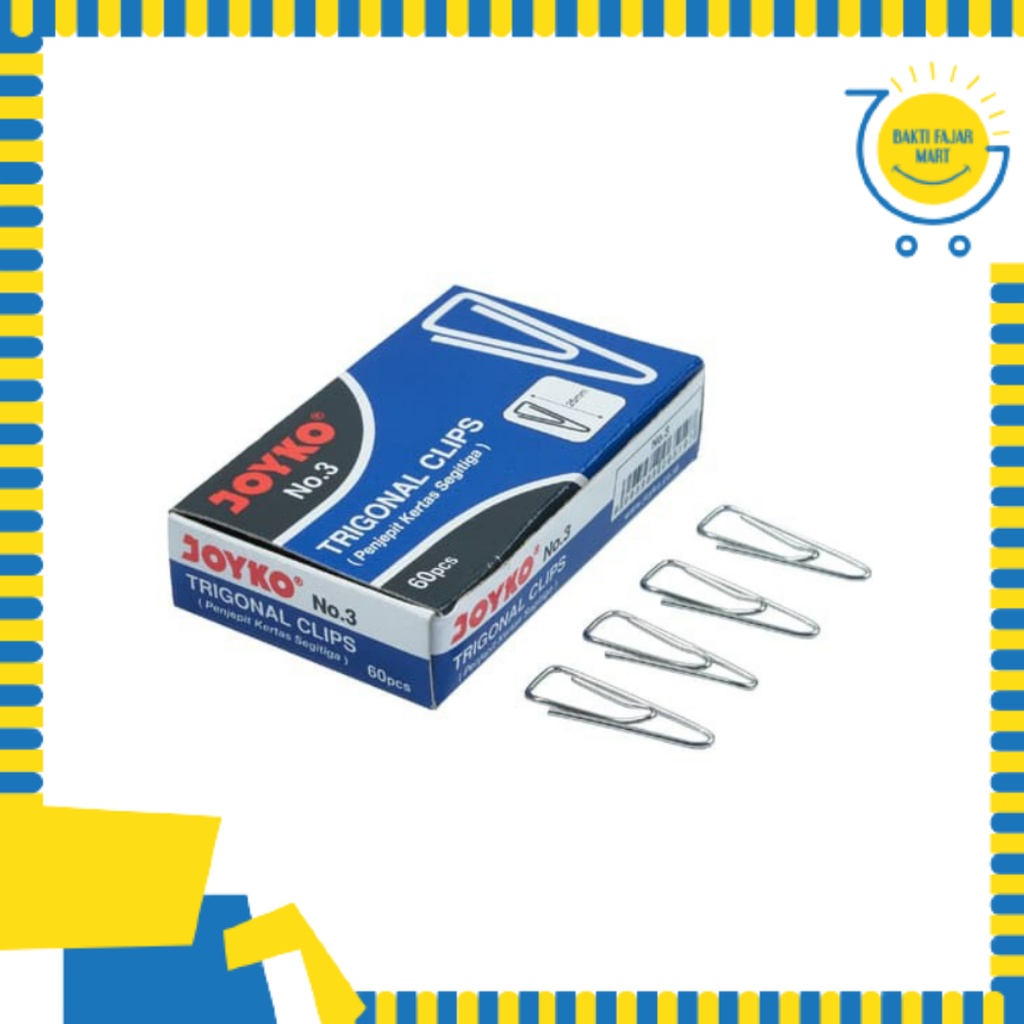 Jual Trigonal Clip / Paper Clip / Penjepit Kertas Segitiga Joyko No.3 ...