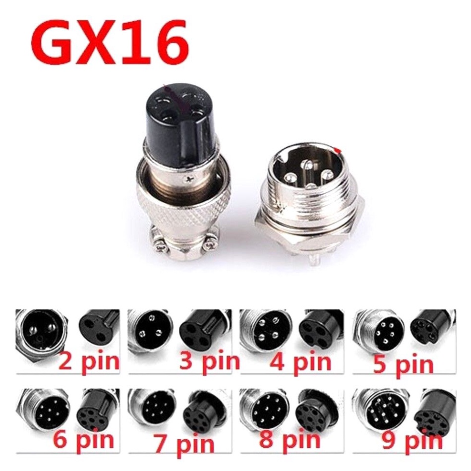 Jual Connector Konektor CB GX16 2 3 4 5 6 7 8 Pin Male Female - 2 PIN | Shopee Indonesia