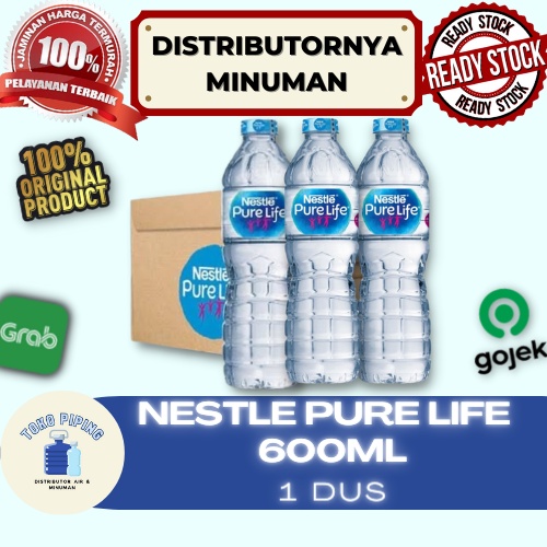 Jual Nestle Pure Life 600ml 1 Dus isi 24 Botol | Nestle Pure Life Air ...
