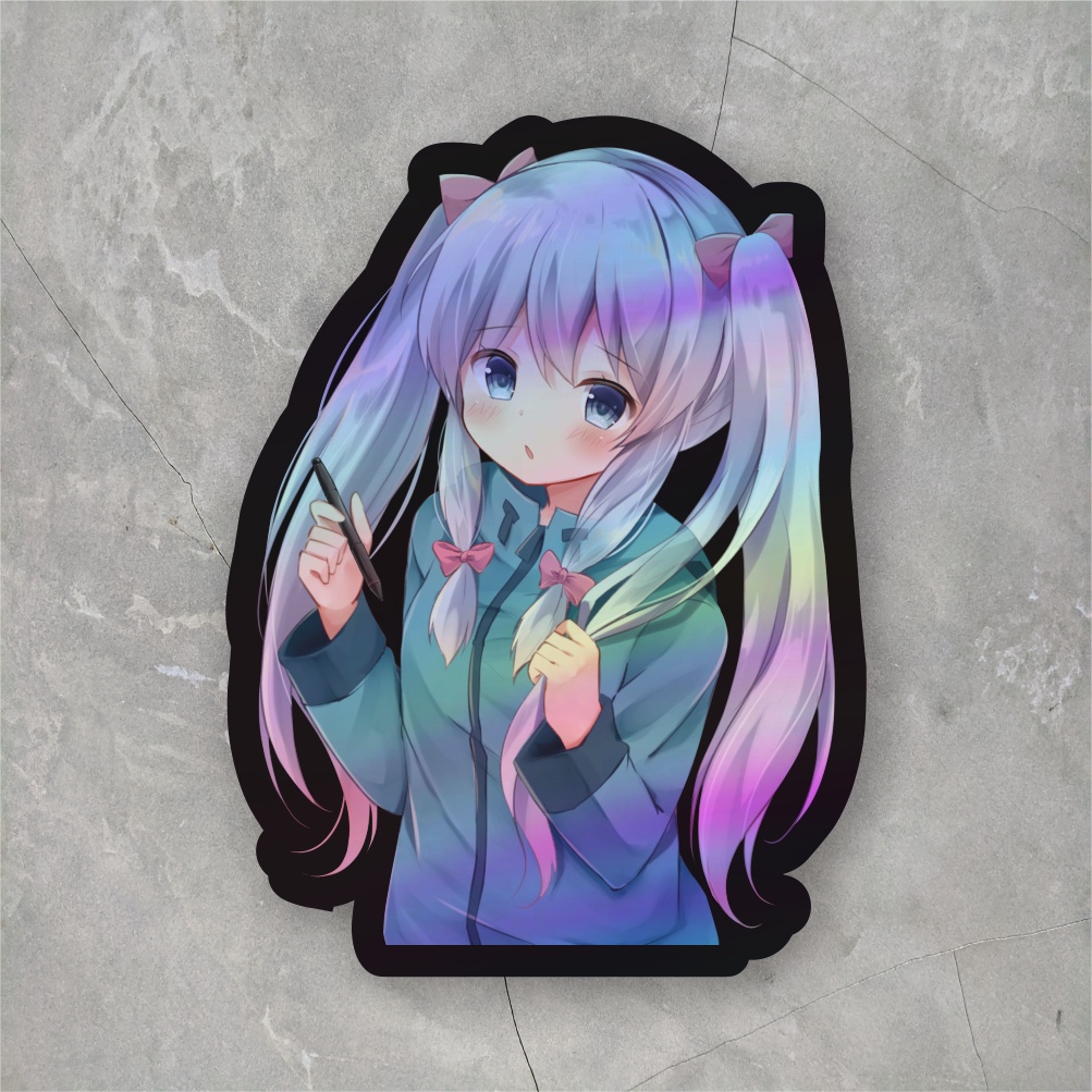 Jual Sticker Hologram ANime | Sticer cutting anime ukuran 7 cm | Shopee ...