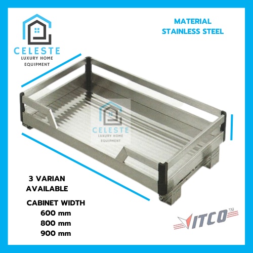 Jual VITCO Drawer Pull out / Rak Panci Tarik Serbaguna SlowMo Stainless ...