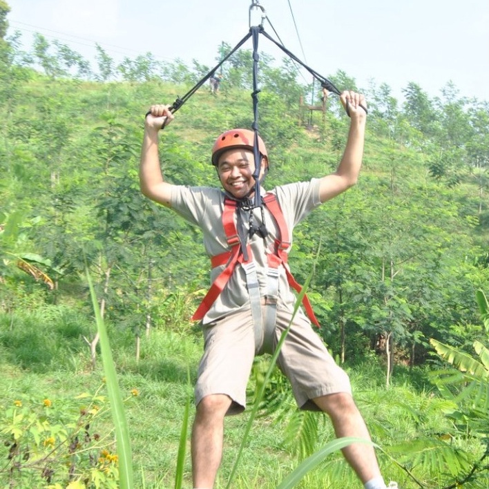 Jual perlengkapan flying fox lengkap 100m karmantel helm harness ...