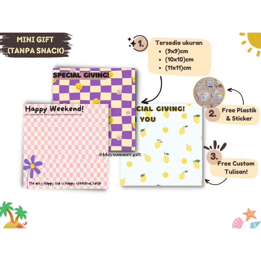 Jual Alas Kertas Mini Gift Custom Free Plastik [TANPA SNACK] | Shopee Indonesia