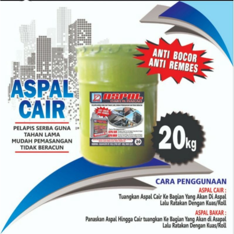 Jual ASPAL CAIR 20 KG asphalt emulsion / aspal waterproofing/ pelapis ...