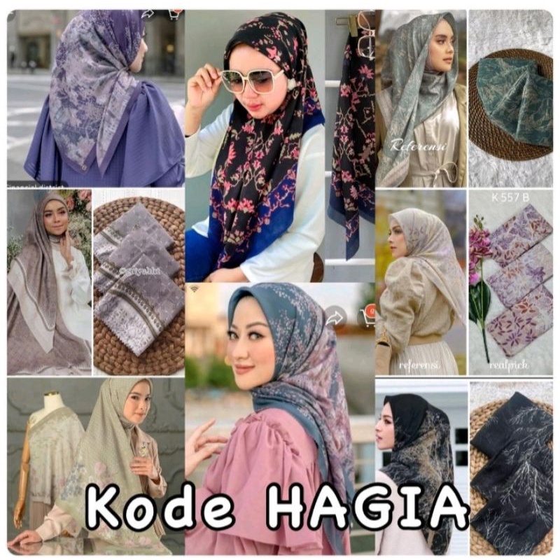 Jual (1)Hijab segiempat voal motif HAGIA | Shopee Indonesia
