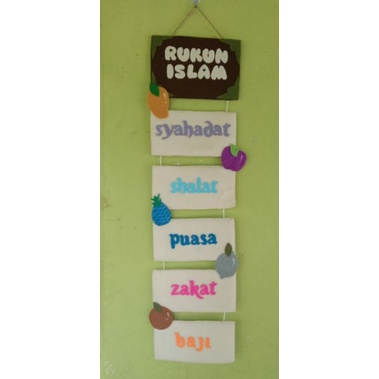 Jual hiasan dinding flanel rukun iman dan rukun Islam murah bisa COD | Shopee Indonesia