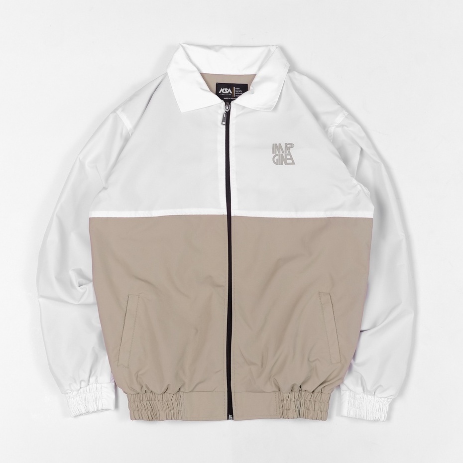 Jual NSA IND Tracksuit tracktop Jacket casual Slavik White Cream ...