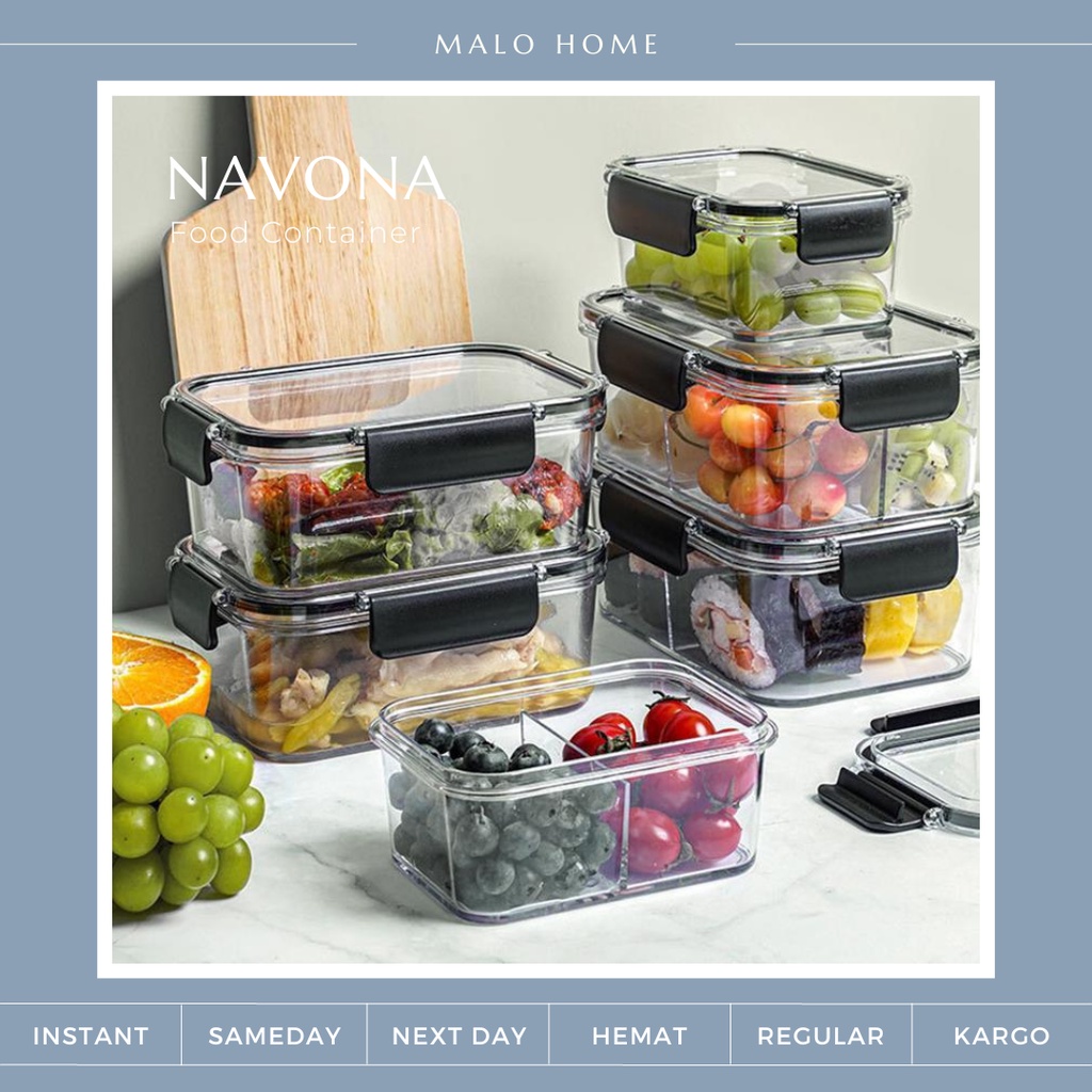 Jual MALOHOME - NAVONA Kotak Makan Toples Makanan Kedap Udara Storage ...