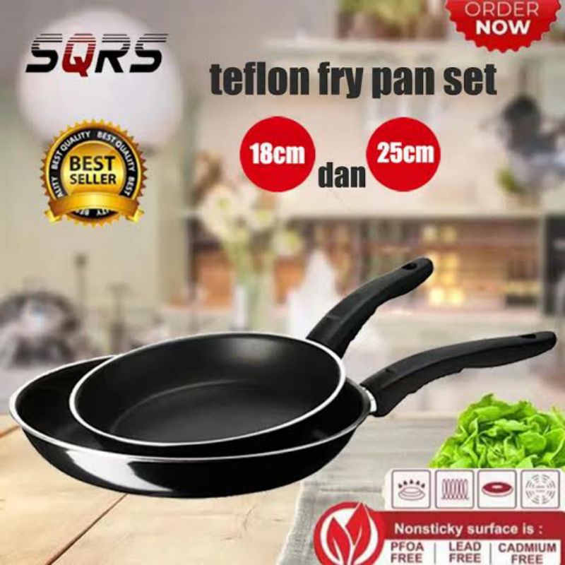 Jual Teflon frypan set 2in1/teflon frypan set2pcs | Shopee Indonesia