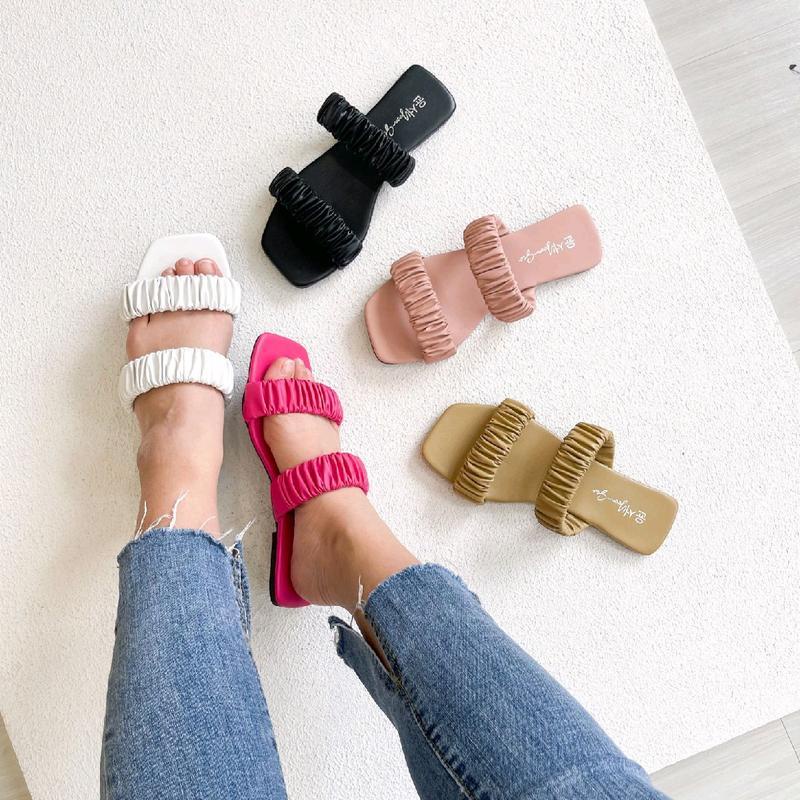 Jual SANDAL MINA/ SENDAL TEPLEK KERUT WANITA MODIS | Shopee Indonesia