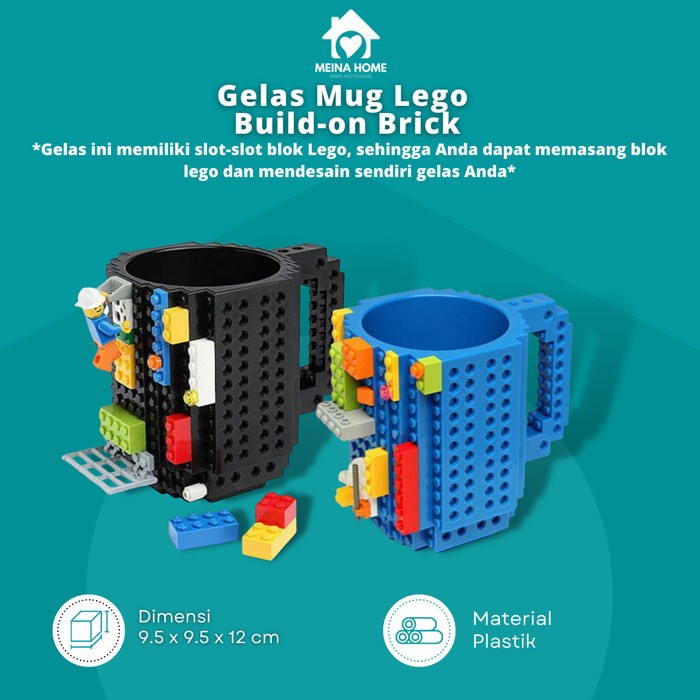 Jual GELAS ANAK MODEL LEGO MUG TEMPAT MINUM ANAK BENTUK LEGO BUILD ON ...