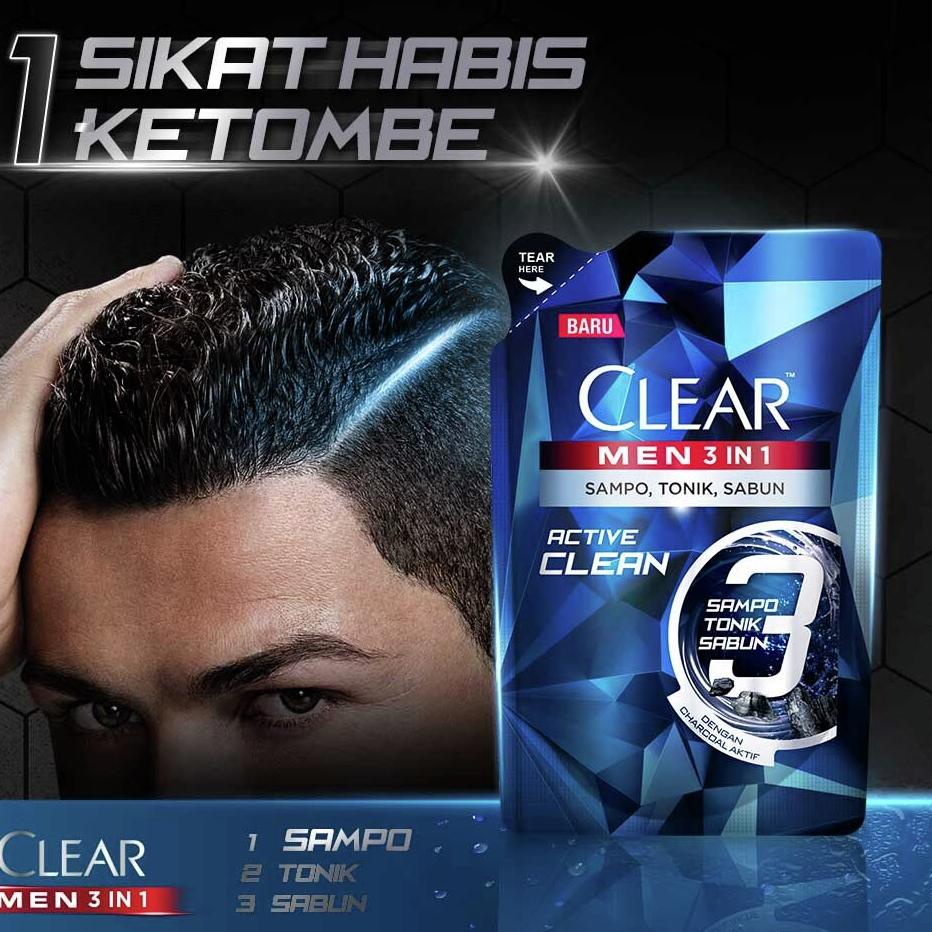 Jual Fresh Product--Clear Men 3-In-1 Shampo Active Clean Bottle 160ml ...