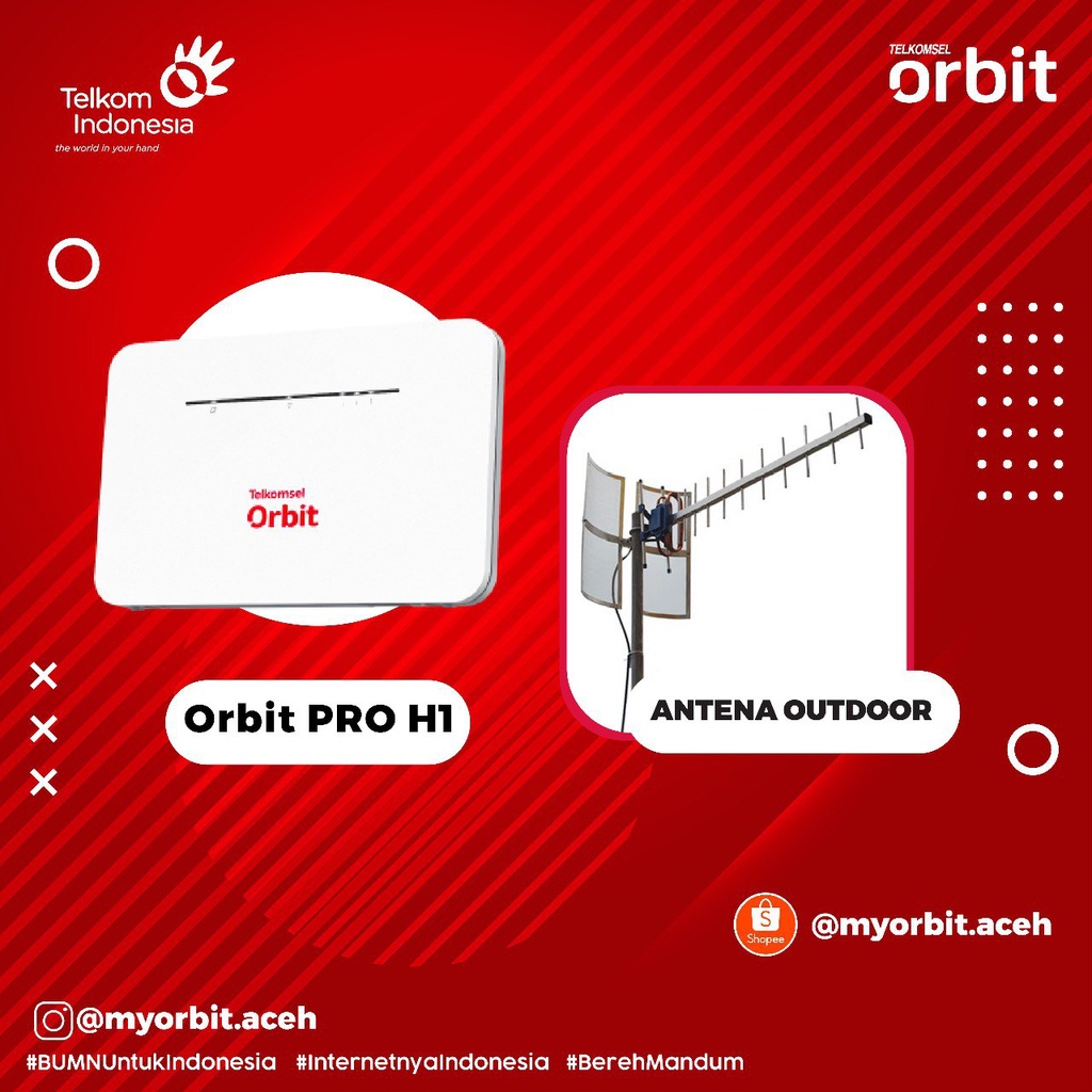 Jual Telkomsel Orbit Pro H1 Modem WiFi 4G High Speed Bonus Data + Antena Outdoor | Shopee Indonesia