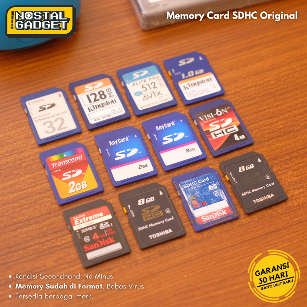 Jual Memori Kamera SD SDHC 128MB 512MB 1GB 2GB 4GB 8GB Original ...