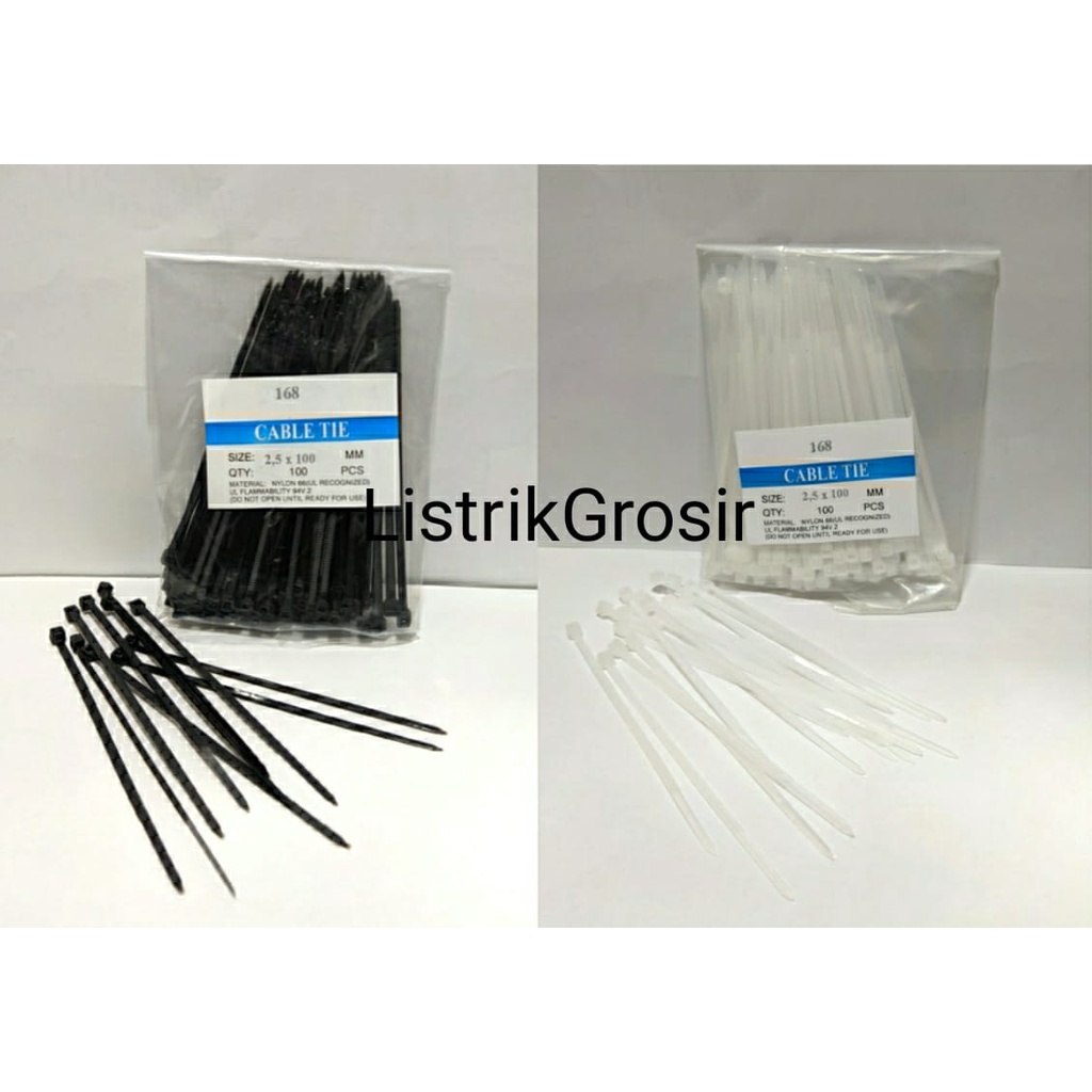 Jual Kabel Ties Cable Tie Sabuk Pengikat Nylon 2.5x100mm 10cm 100pcs | Shopee Indonesia