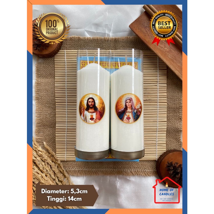 Jual Lilin Doa Misa Altar / Lilin Ibadah Rohani Yesus Maria Pillar M2 ...