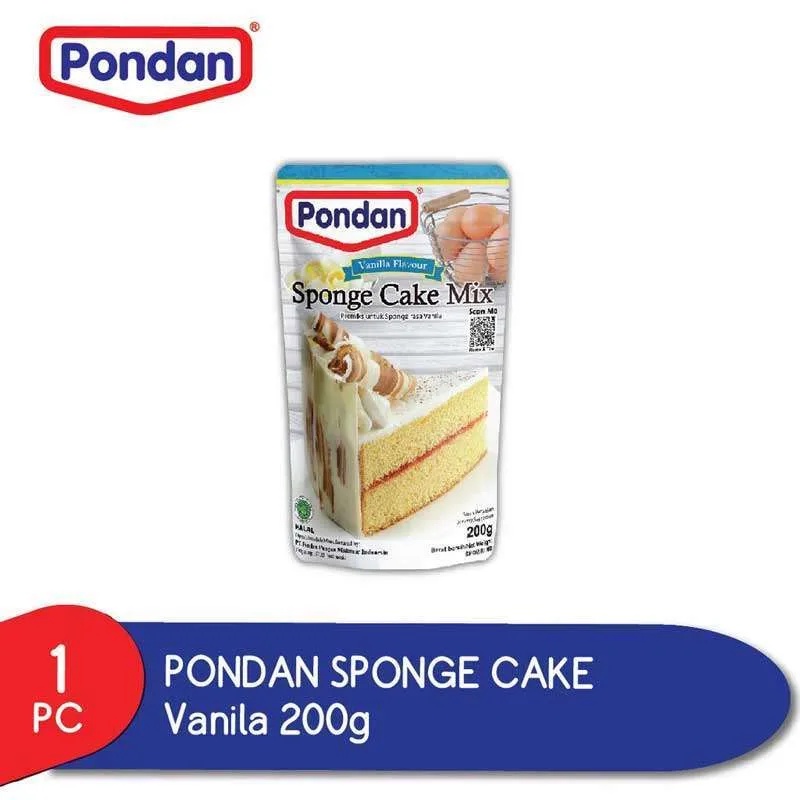 Jual Pondan Sponge Cake mix rasa VANILLA 200gram / Kue Sponge cake ...