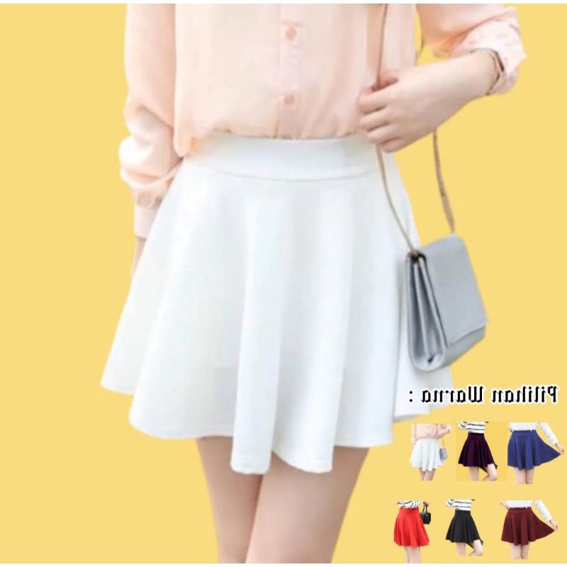 Jual Rok Mini Skirt Korea List Putih Rok Mini Olahraga Gym Tennis ...
