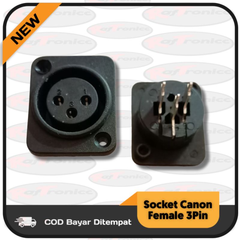 Jual Socket Canon Female 3Pin Vertical Tancap PCB | Shopee Indonesia