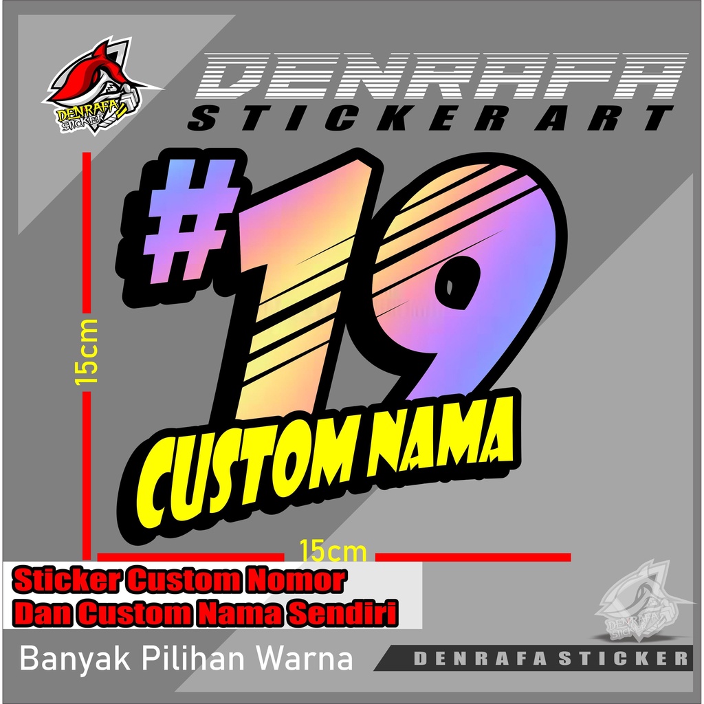 Jual STICKER CUSTOM NOMOR DAN NAMA / STIKER CUSTOM HURUF NOMOR RACING ...