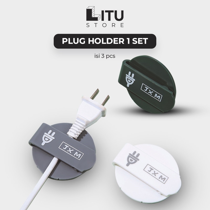 Jual Gantungan penggulung perapi kabel plug holder charger colokan ...