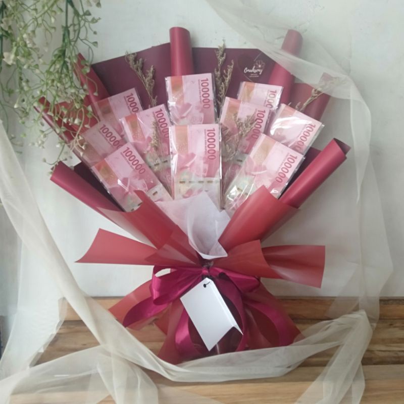 Jual Buket Uang 10 Lembar 100 Ribu Tanpa Bunga Shopee Indonesia