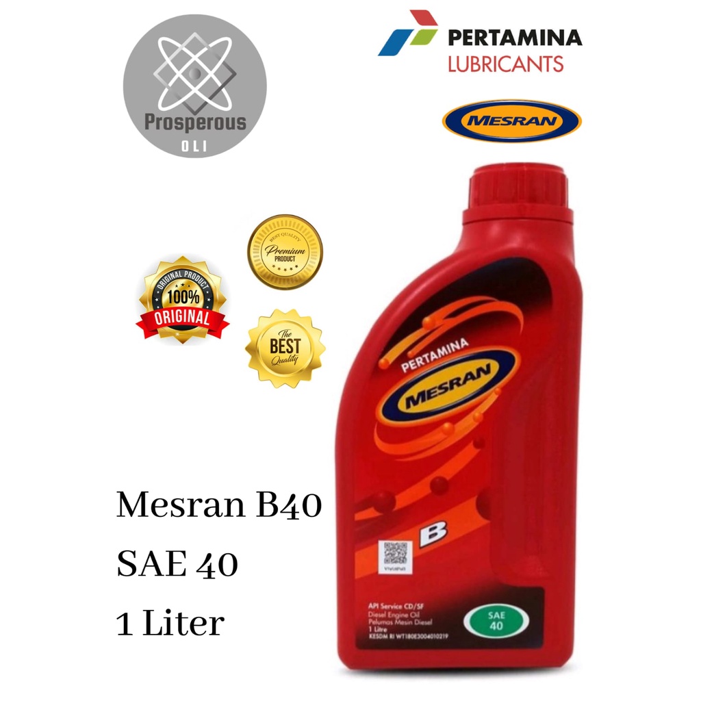 Jual Oli Mesran B40 1 Liter - Oli Mesin Diesel SAE 40 API Service CD/SF ...