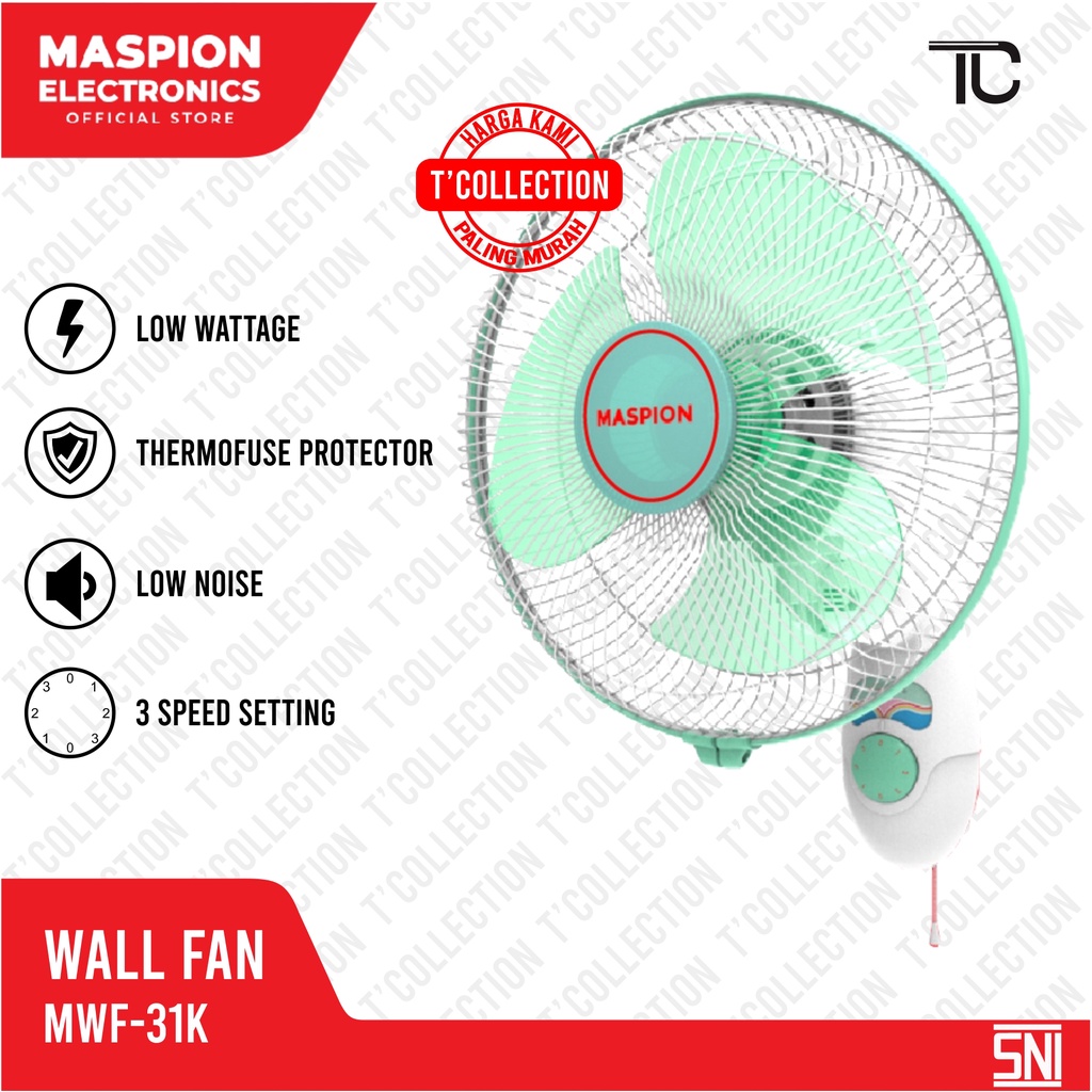 Jual Wall Fan Maspion 12" MWF-31K / Kipas Angin Dinding MWF 31K ...