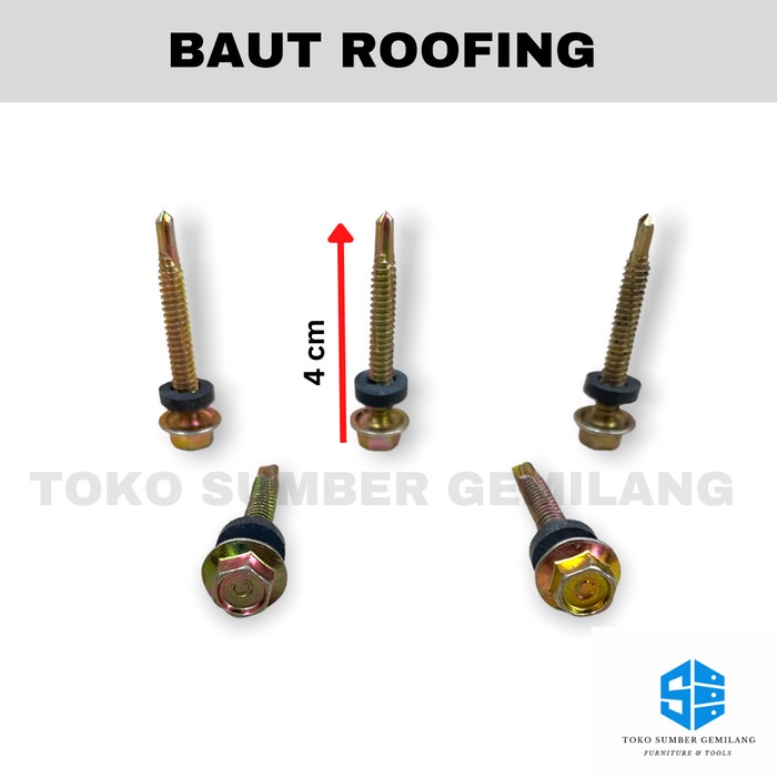 Jual Baut Roofing / Sekrup Baja Ringan /Sekrup Roofing CAMEL 40 mm (50 ...