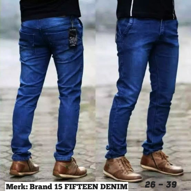Jual Celana jeans pria Bahan streach melar pensil Slimfit cowok panjang ...