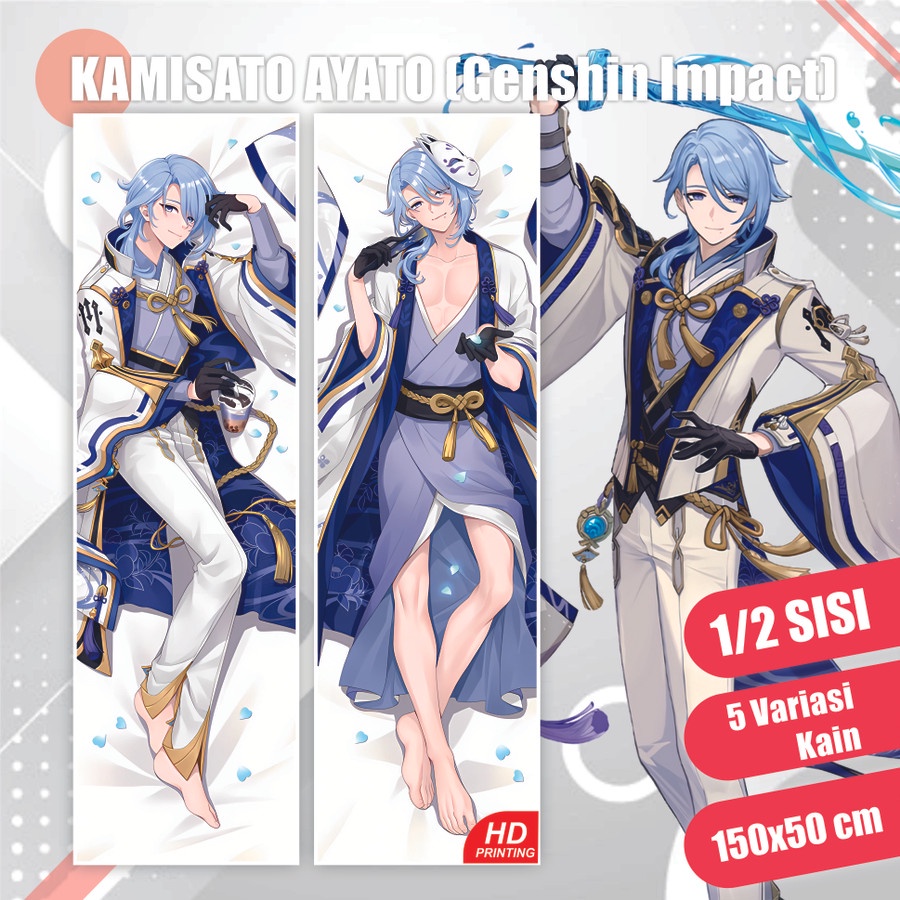 Jual Dakimakura Kamisato Ayato Genshin Impact 150x50 cm (Cover Only ...