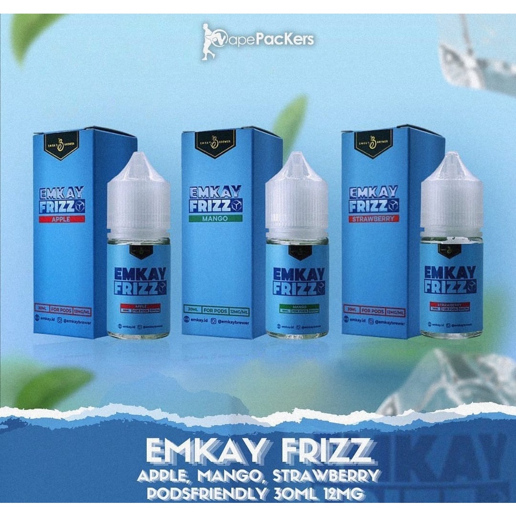 Jual Ready!! Emkay Frizz Pods Friendly 30ml 12mg (Apple / Mango ...